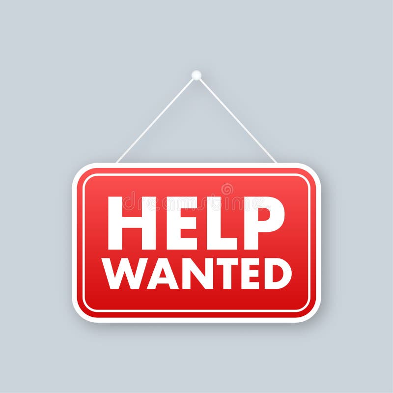 Help Wanted Icon, Sign. Help Wanted Label Stock Vector - Illustration ...