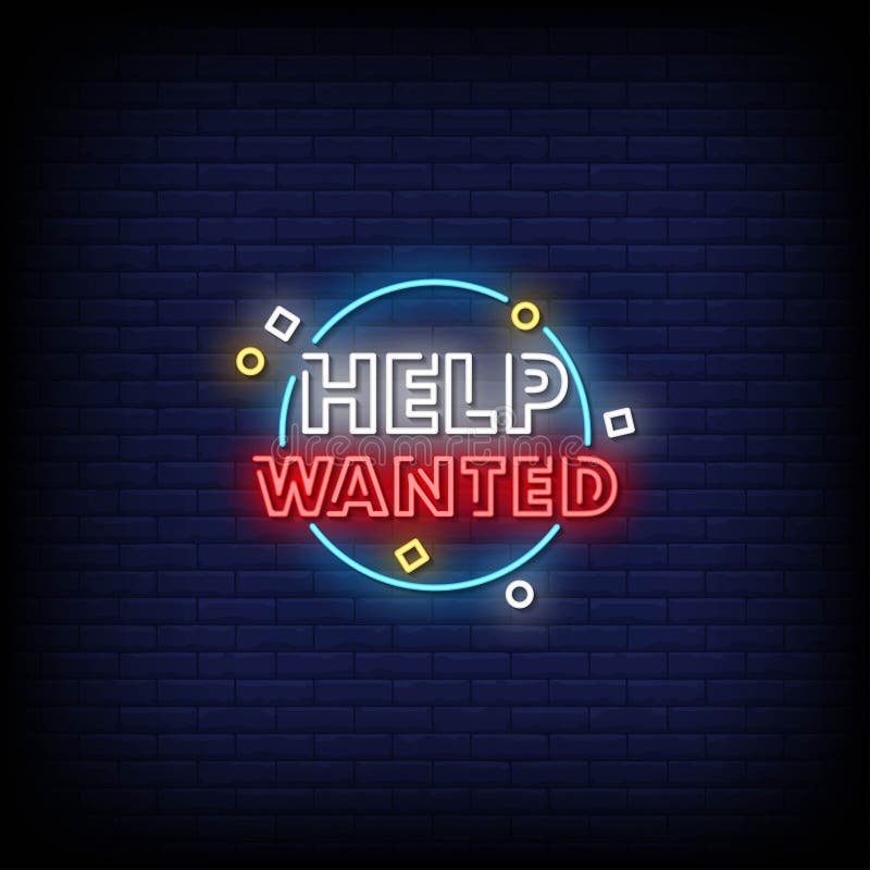 Help Wanted Neon Signs Style Text Vector Stock Vector - Illustration of ...
