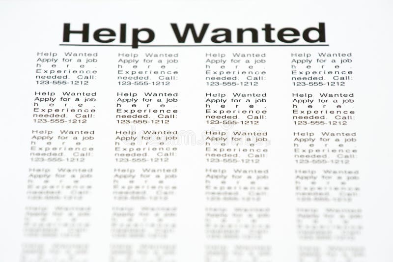 Help Wanted stock image. Image of frame, classified, employment - 126441