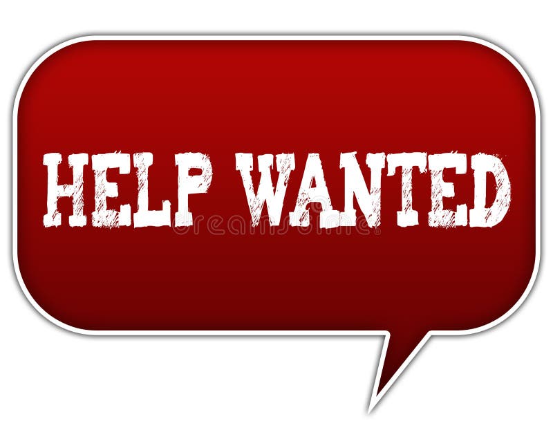 HELP WANTED on Red Speech Bubble Balloon. Stock Illustration ...