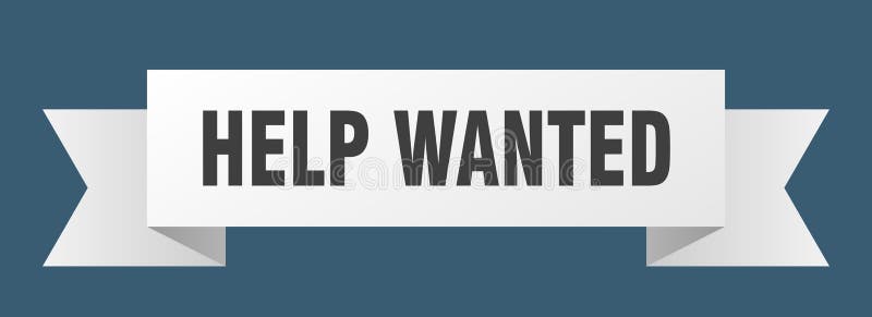 Help wanted ribbon. stock vector. Illustration of insignia - 153821127