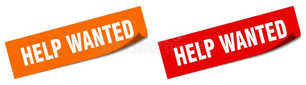 Help Wanted Sticker. Help Wanted Sign Set Stock Vector - Illustration ...