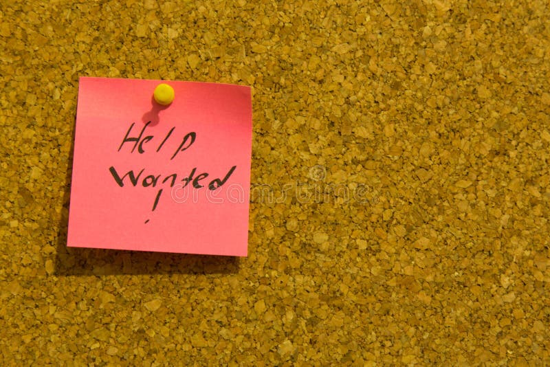 Help wanted sticky note stock image. Image of recruiting - 64820843