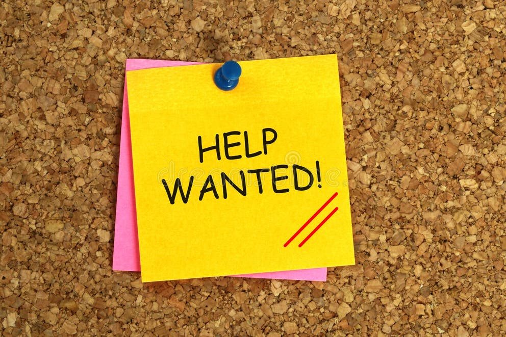 Help wanted sticky stock illustration. Illustration of cork - 152313134