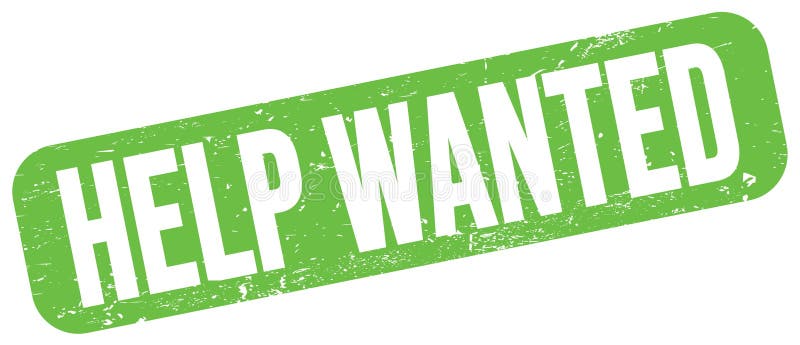 HELP WANTED Text Written on Green Grungy Round Stamp Stock Illustration ...