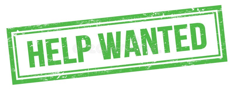 HELP WANTED Text on Green Grungy Vintage Stamp Stock Illustration ...