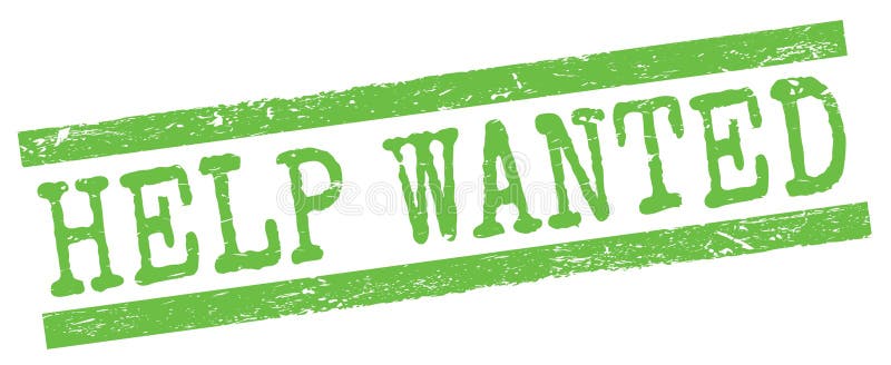HELP WANTED Text Written on Green Grungy Round Stamp Stock Illustration ...