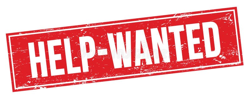 HELP-WANTED Text on Red Grungy Rectangle Stamp Stock Illustration ...