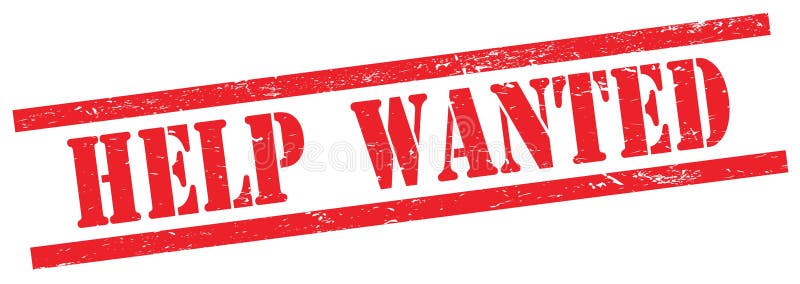 HELP WANTED Text on Red Grungy Rectangle Stamp Stock Illustration ...