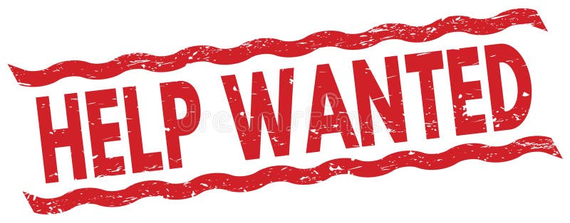 HELP WANTED Text on Red Lines Stamp Sign Stock Illustration ...