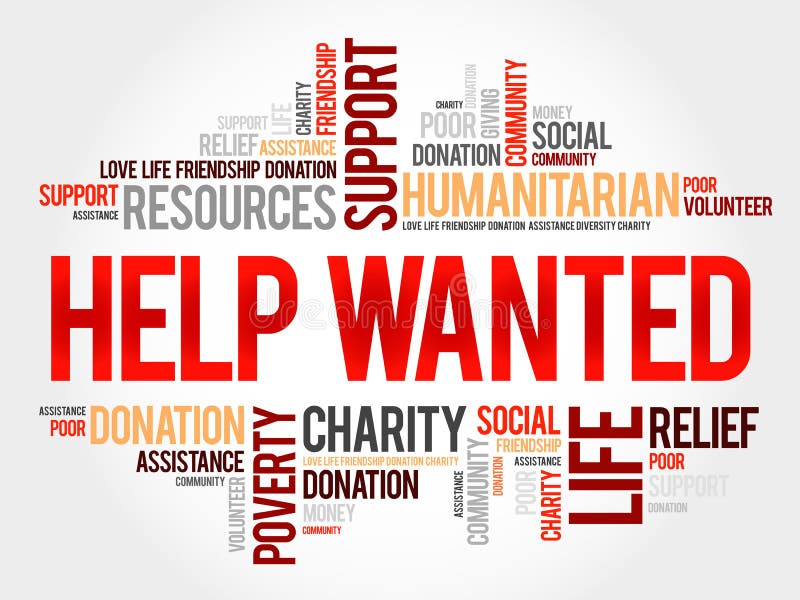 Help Wanted word cloud stock illustration. Illustration of employment ...