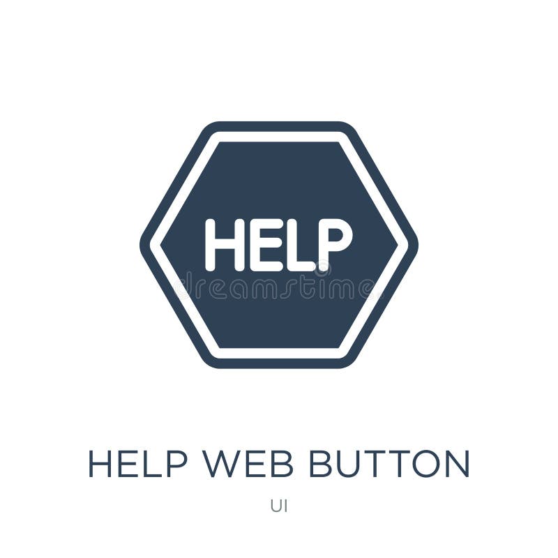 Help Web Button Icon in Trendy Design Style. Help Web Button Icon ...