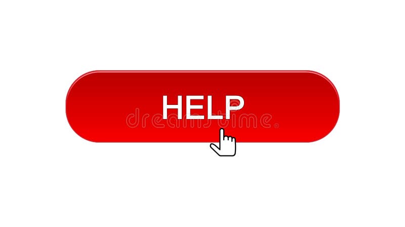 Help Web Interface Button Clicked with Mouse Cursor, Red Color, Support ...