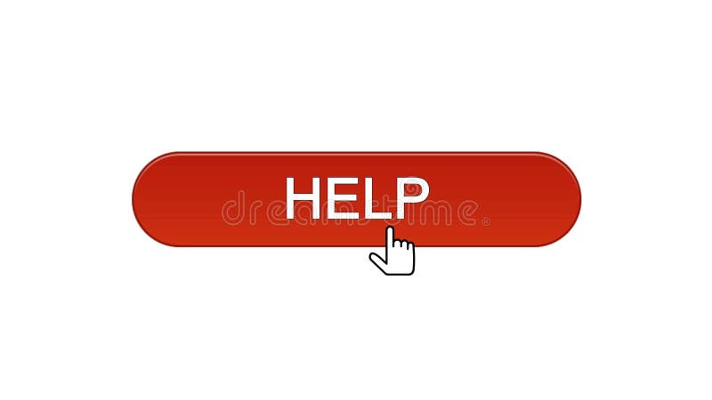 Help Web Interface Button Clicked with Mouse Cursor, Wine Red, Support Online Stock Illustration ...