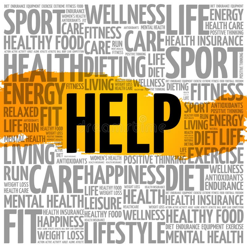 HELP word cloud background stock illustration. Illustration of ...