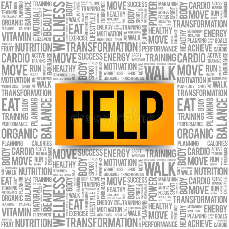 HELP word cloud background stock illustration. Illustration of goal ...