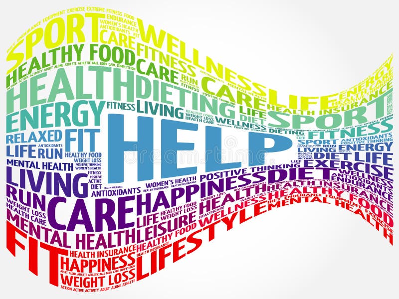 HELP word cloud background stock illustration. Illustration of proinent ...