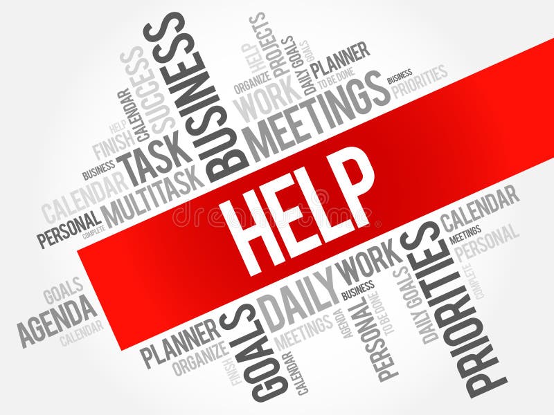 HELP word cloud collage stock illustration. Illustration of complete ...