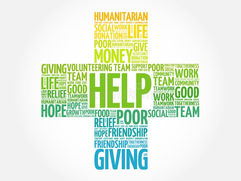 HELP word cloud collage stock illustration. Illustration of assistant ...