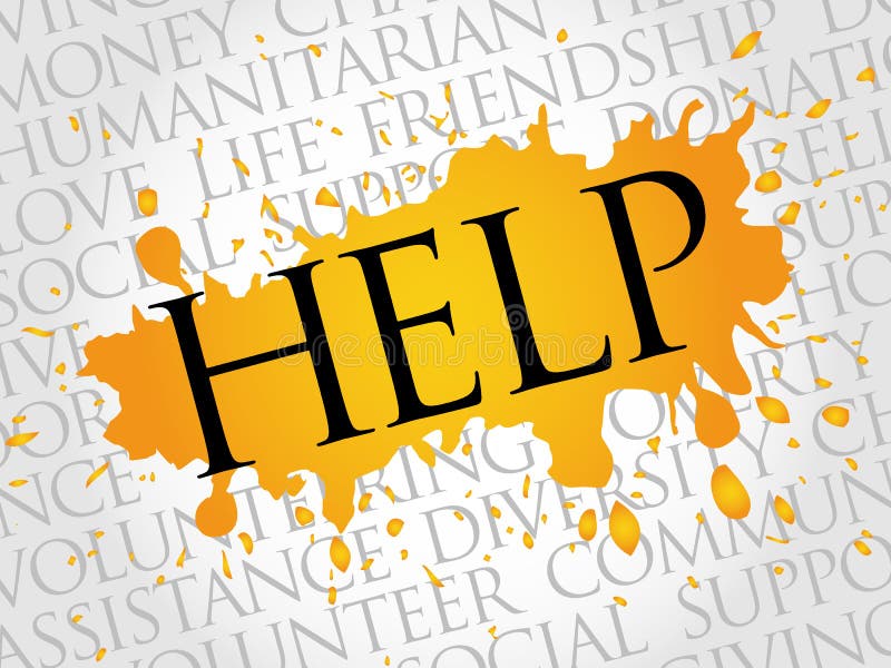 Help word cloud stock illustration. Illustration of concept - 199810572