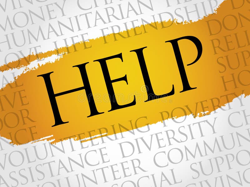 Help word cloud stock illustration. Illustration of problem - 200423827
