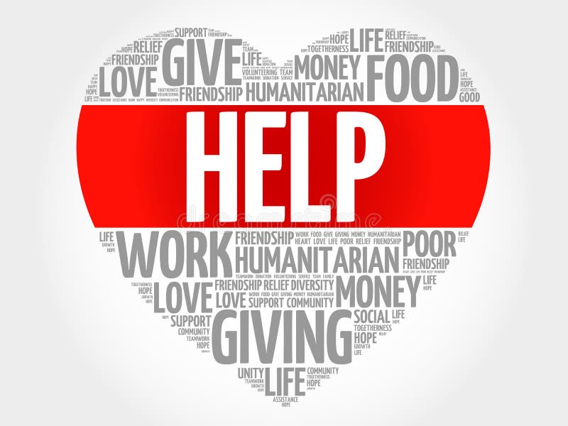 Help word cloud stock illustration. Illustration of assist - 205709068