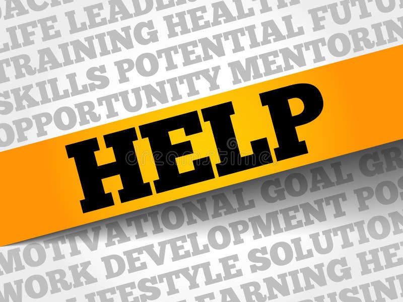 Help word cloud stock illustration. Illustration of problem - 202900761