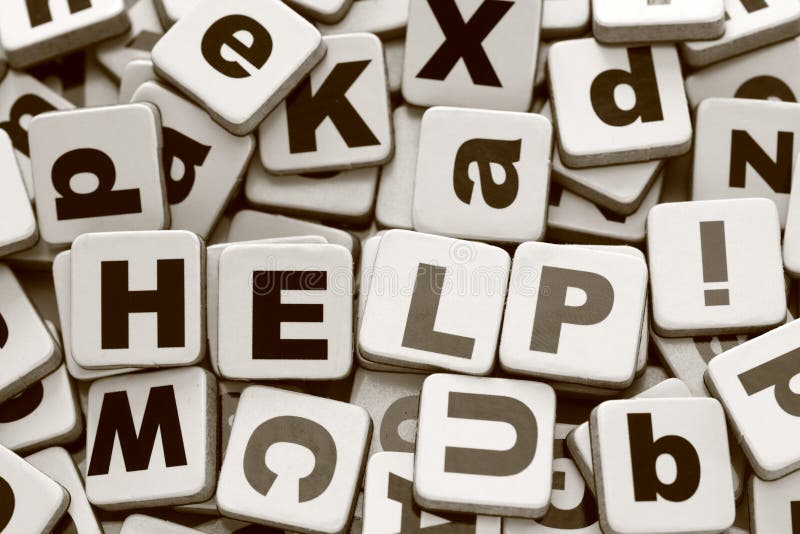 Word Help Written with Computer Keyboard Keys Stock Image - Image of ...