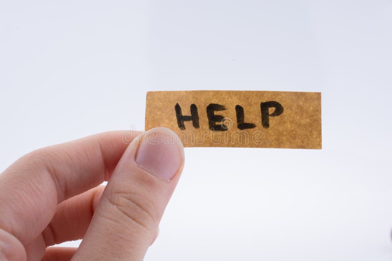 Help word on a piece paper stock photo. Image of text - 80178152