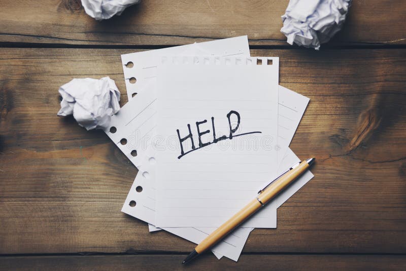 Help on paper stock image. Image of notepad, office - 134425723