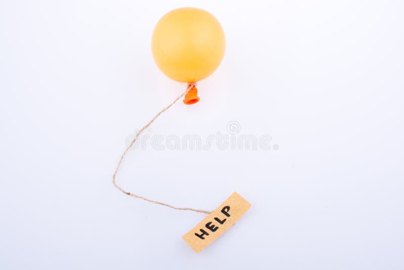 Help Word Written Paper Attached To a Balloon Stock Photo - Image of ...