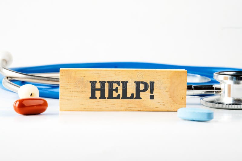 HELP Word Written on a Wooden Block. Front View Stock Photo - Image of ...