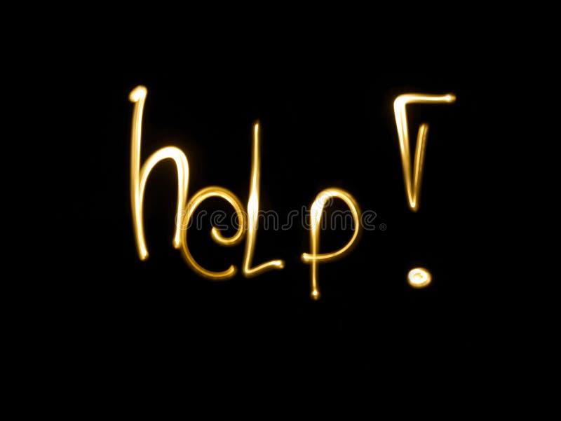 Help written with light stock illustration. Illustration of written ...