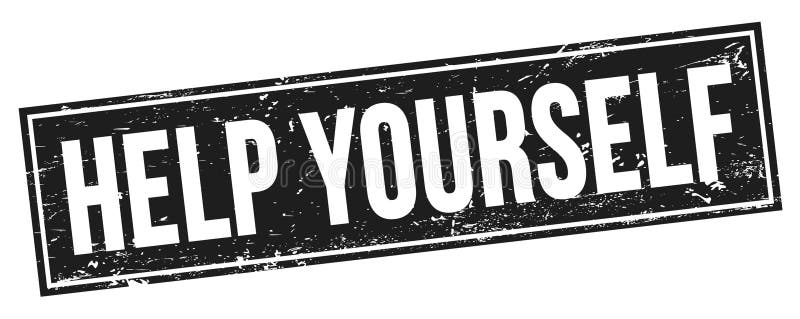 HELP YOURSELF Text on Black Grungy Rectangle Stamp Stock Illustration ...