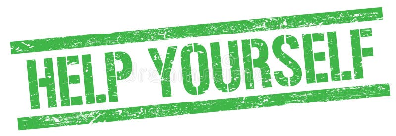 HELP YOURSELF Text on Green Grungy Rectangle Stamp Stock Illustration ...
