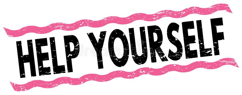 HELP YOURSELF Text on Pink-black Lines Stamp Sign Stock Illustration ...