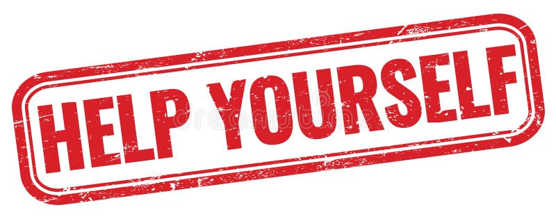 HELP YOURSELF Text on Red Grungy Stamp Stock Illustration ...