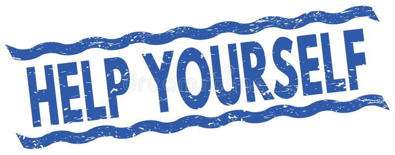 HELP YOURSELF Text on Blue Lines Stamp Sign Stock Illustration ...