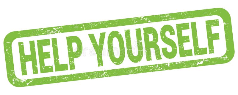 HELP YOURSELF Text Written on Green Rectangle Stamp Stock Illustration ...