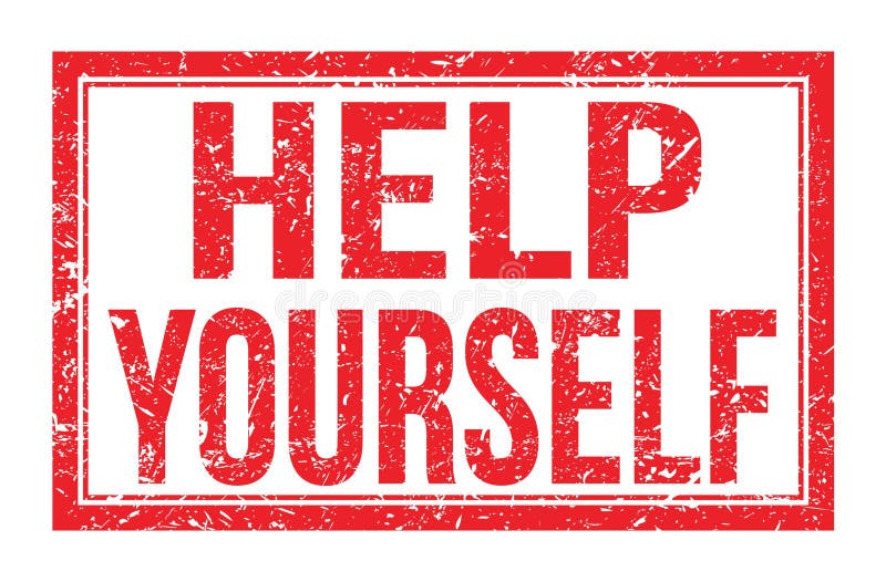 HELP YOURSELF, Words on Red Rectangle Stamp Sign Stock Illustration ...