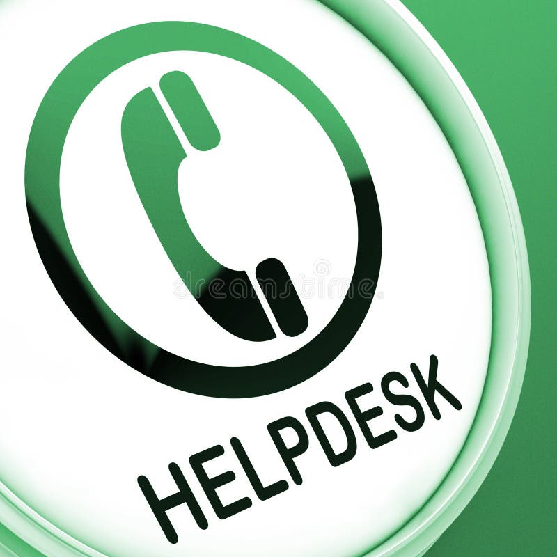 Helpdesk Button Shows Call for Advice Stock Illustration - Illustration ...