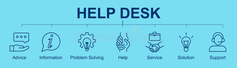 Helpdesk Concept Banner with Icons Stock Vector - Illustration of icon ...