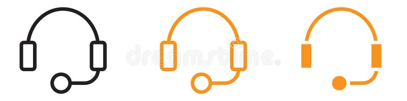 Helpdesk Headphone Icon Set Customer Service Illustrations for ...