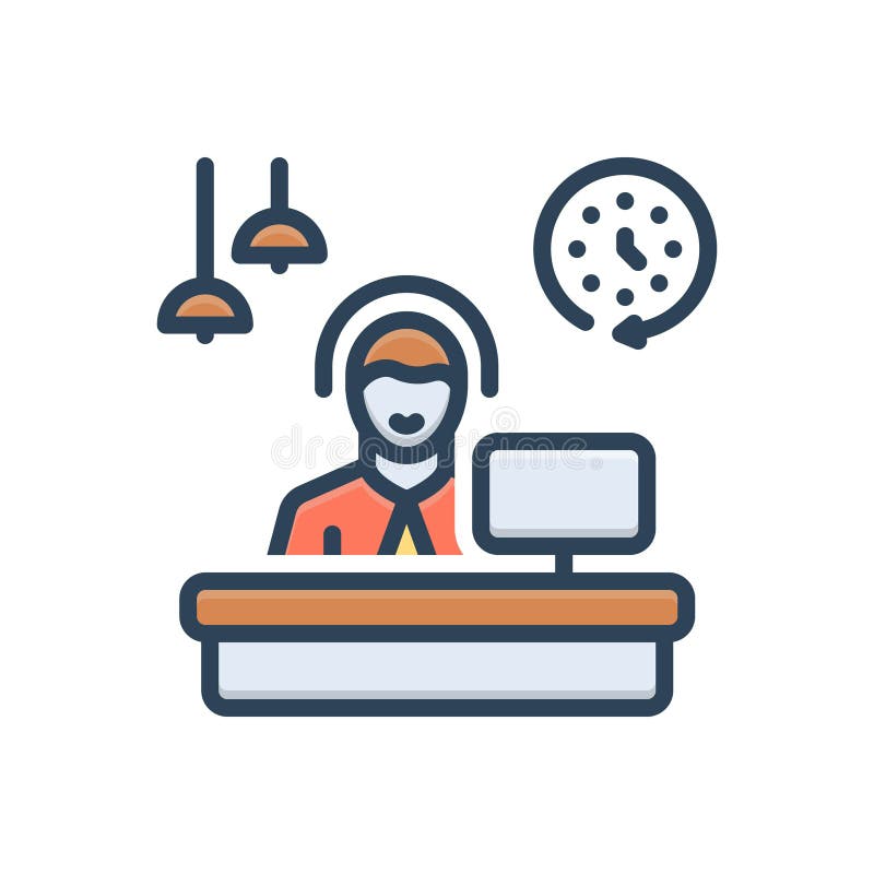 Color Illustration Icon for Helpdesk, Customer and Desk Stock Vector ...