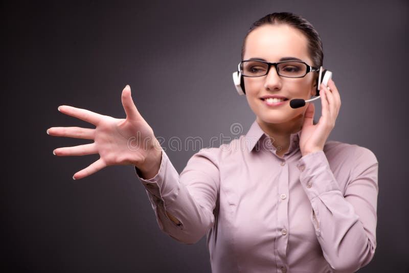 The Helpdesk Operator in Communication Concept Stock Photo - Image of microphone, call: 77736862