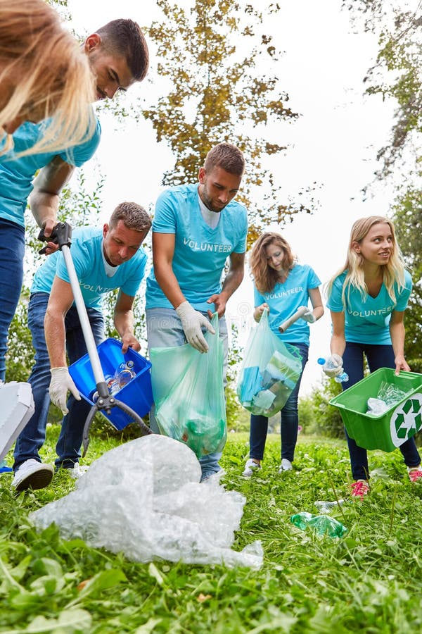 Helpers Collect Garbage for Recycling Stock Photo - Image of pollution ...