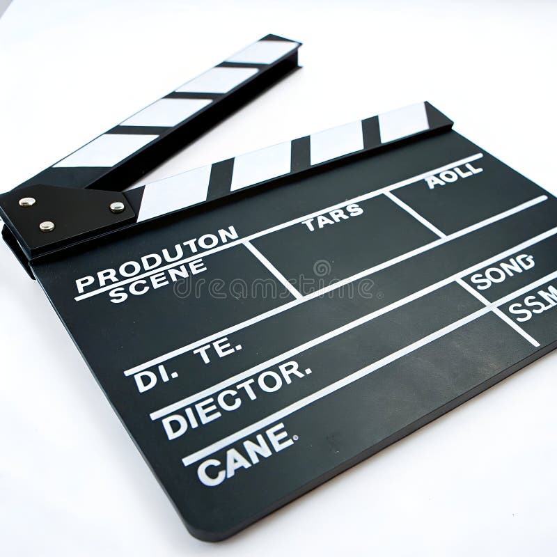 Helpful Film Clapper Isolated on White Background Stock Illustration ...