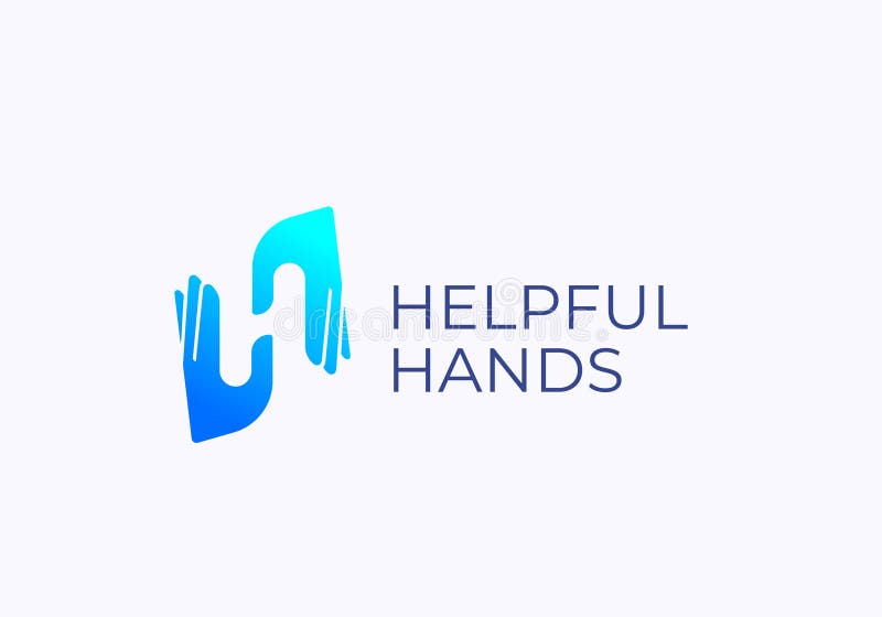 Helpful Hands Abstract Vector Logo Template. Palm Hands Forming Letter ...