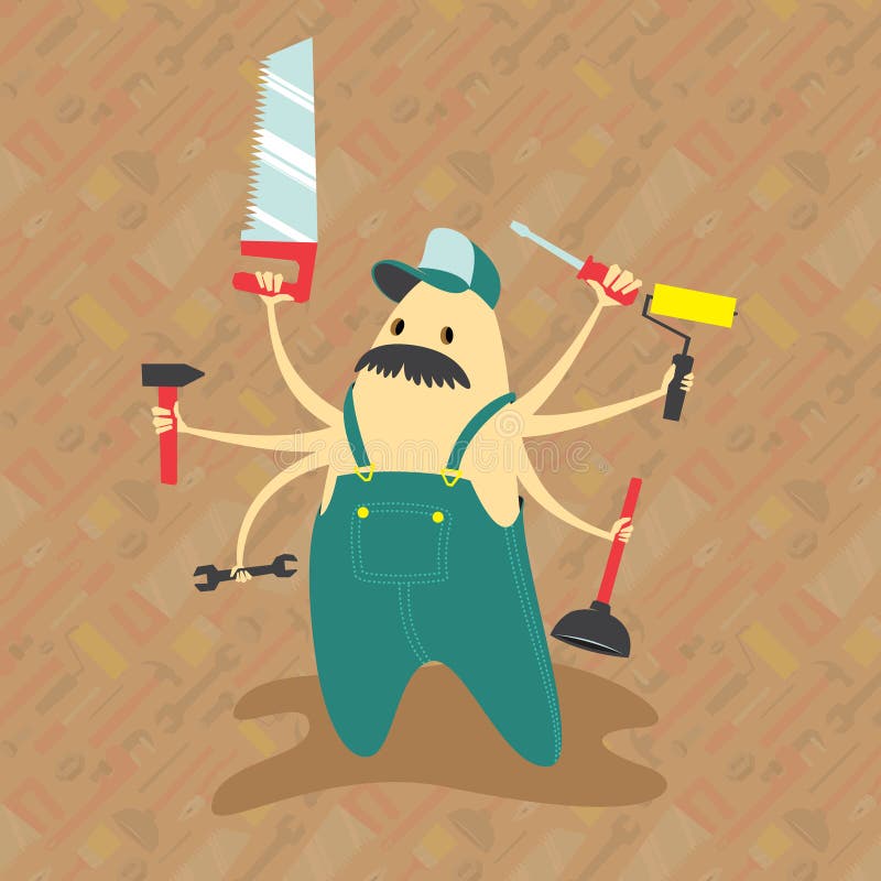 Seamless Pattern of Hand Tools Stock Vector - Illustration of pipe ...