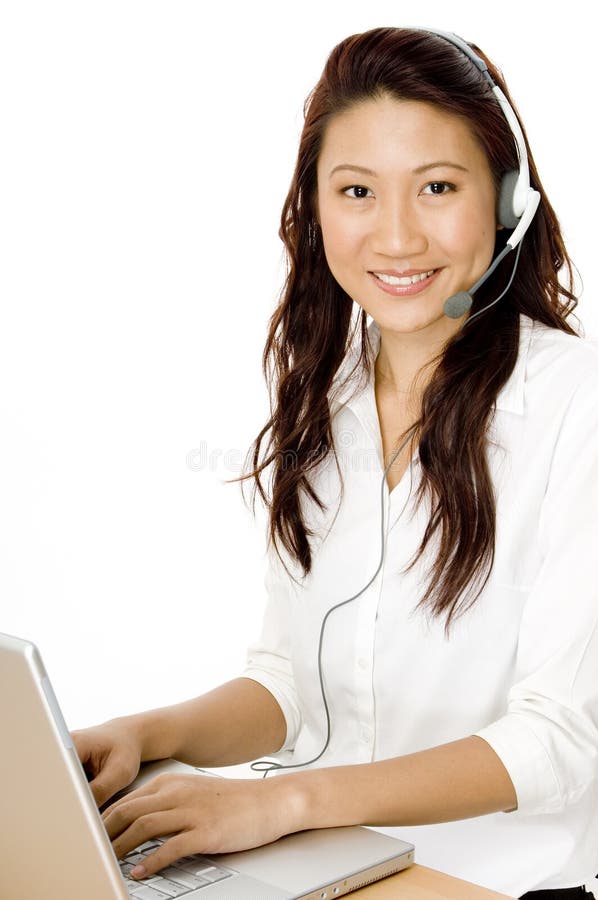 Helpful Smile stock image. Image of eyes, clerical, headphone - 1083881